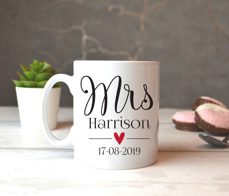 Personalised Mr and Mrs Mugs Personalised Wedding Gift - Etsy