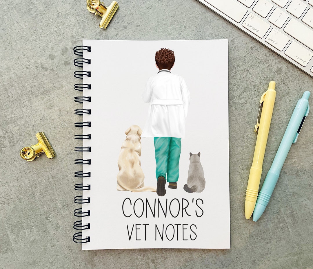 Personalised Male Vet Notebook, Vet Present, Qualified Vet Gift, Vet ...
