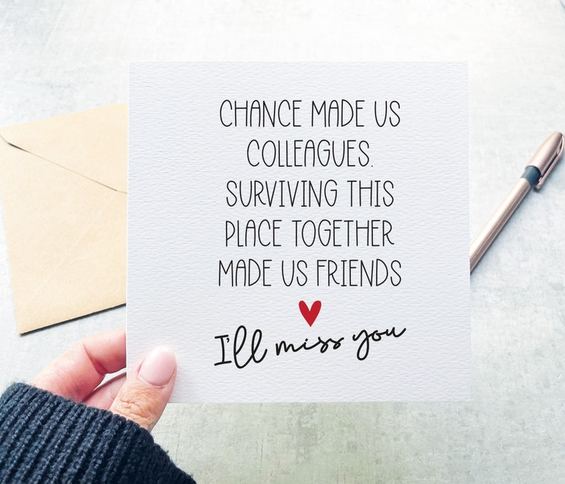 Chance Made Us Colleagues New Job Card Leaving Work Card - Etsy UK
