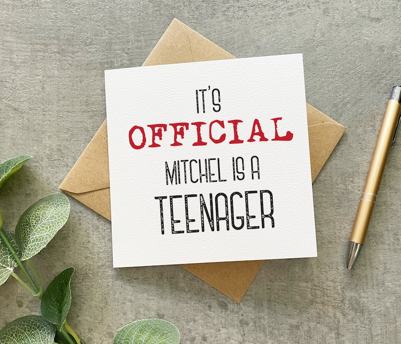 Officially A Teenager Card Teenager Birthday Card 13th - Etsy UK