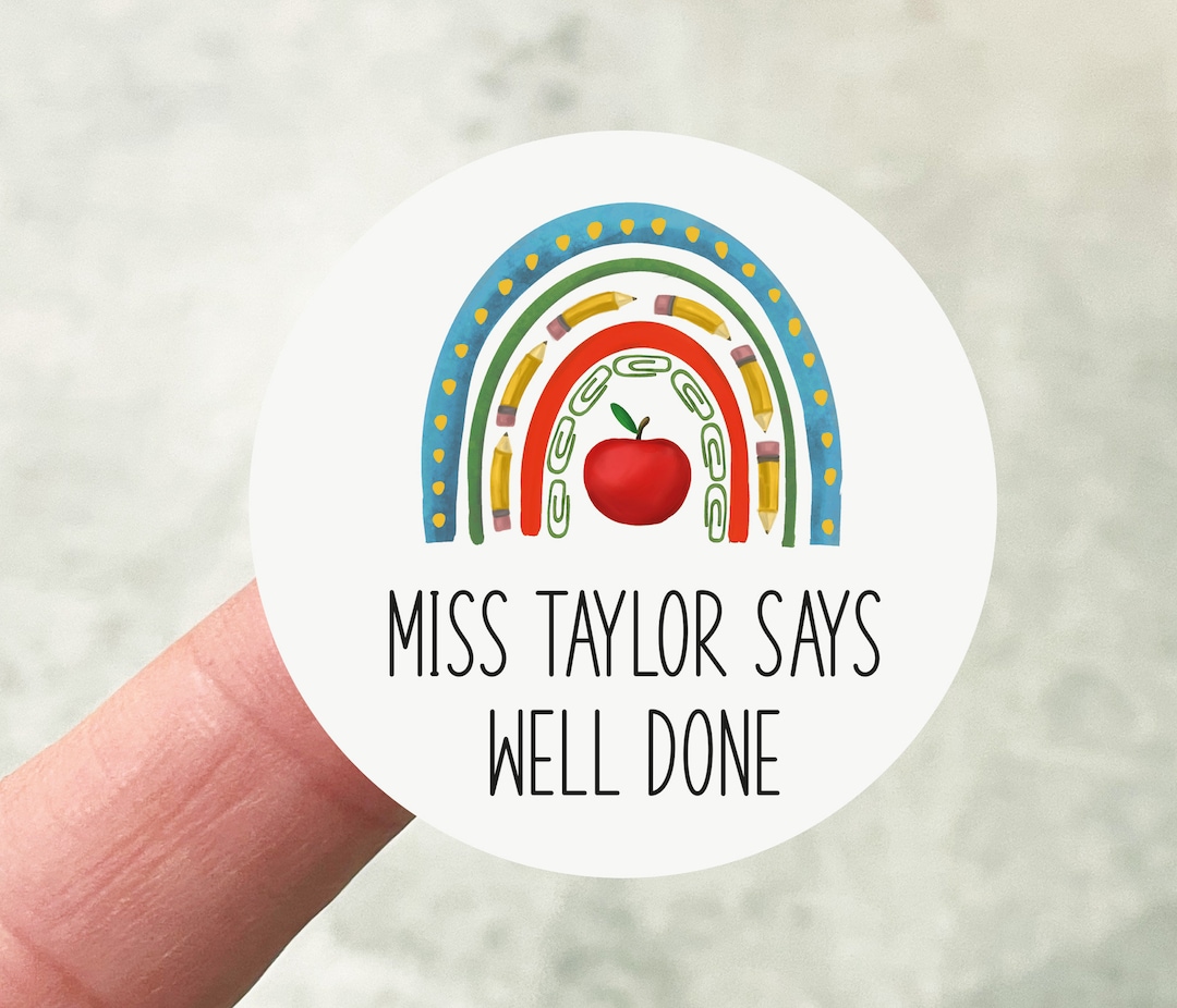 Personalised Teacher Stickers, Teacher Well Done Stickers, Teacher Gift ...