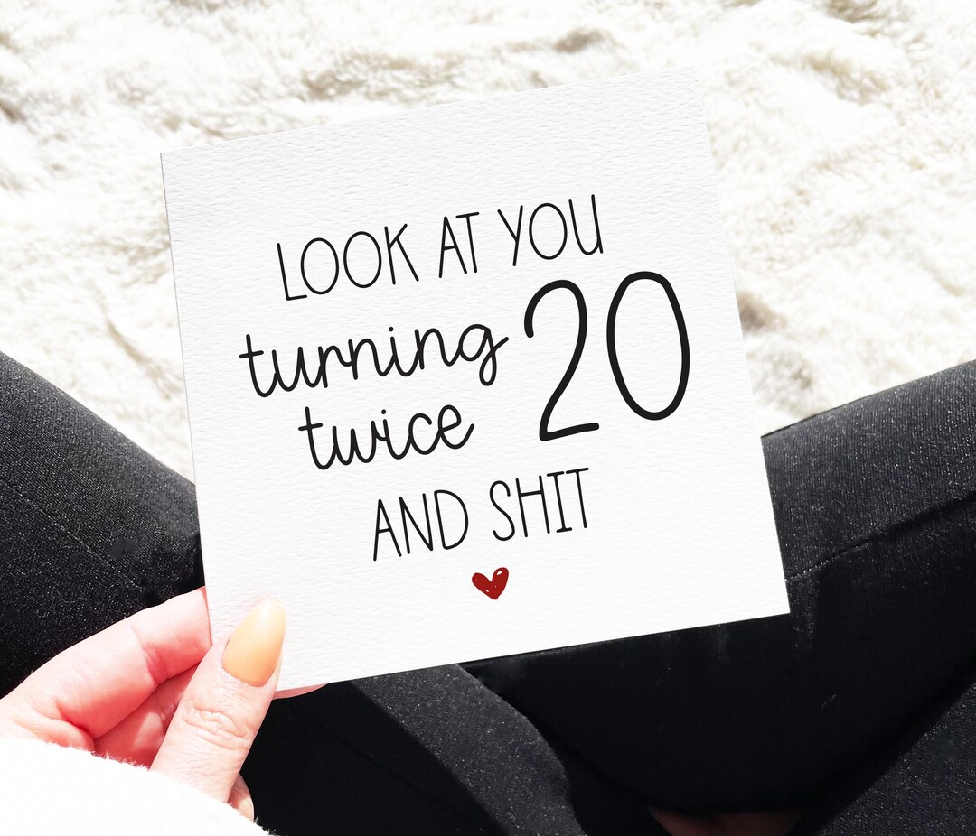 Funny 40th Birthday Card, Twenty Twice Card, Milestone Birthday Card ...