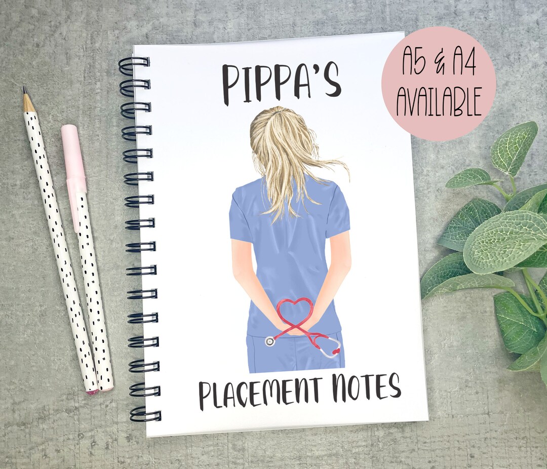 Personalised Placement Notes Notebook, Trainee Nurse Gift ...