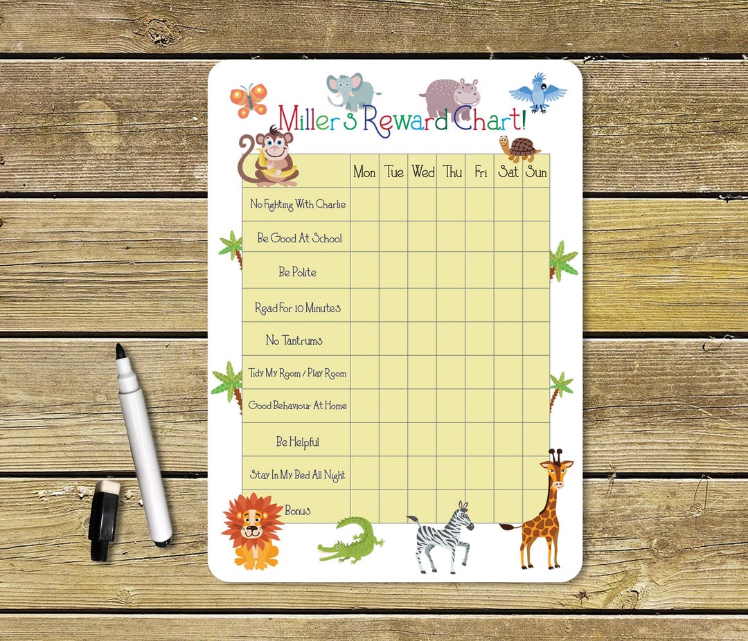 Zoo Animal Reward Chart, Animal Reward System, Reusable Reward Chart ...
