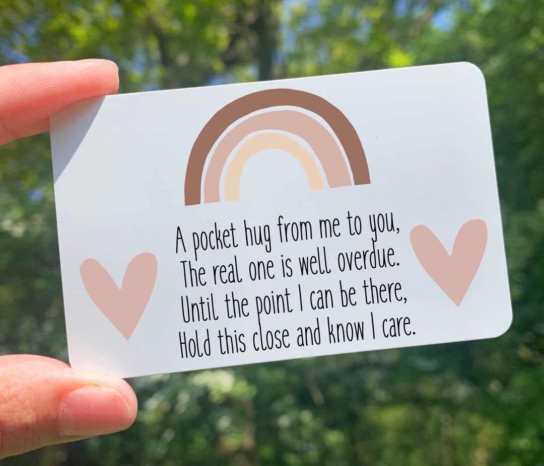 Rainbow Pocket Hug, Stay Safe Pocket Hug, Wallet Card, Wallet Hug ...