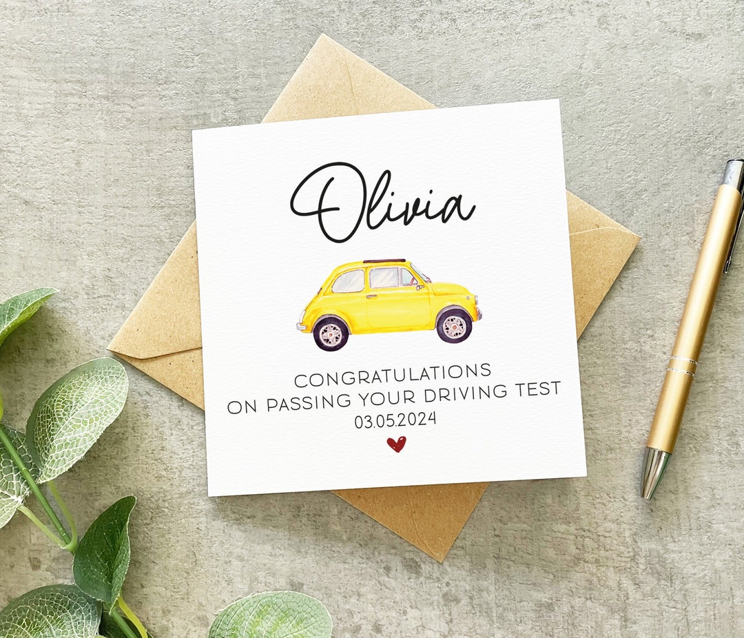 Personalised Driving Test Card, Congratulations Passing Your Driving ...
