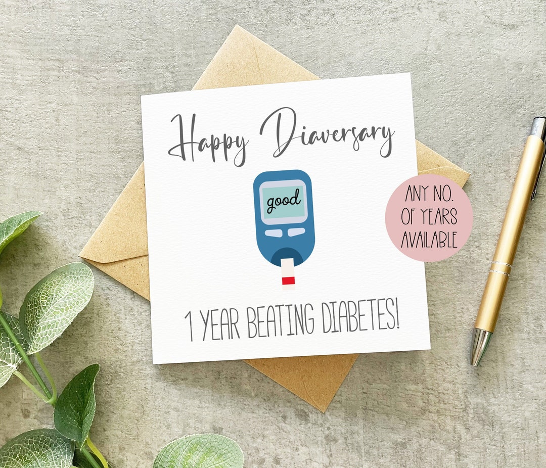 Diaversary Card, Diabeties Anniversary, 1 Year Diabetes, 2 Years ...