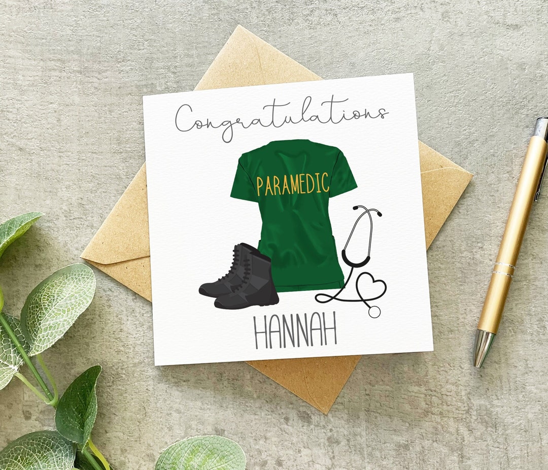 Personalised Paramedic Card, Paramedic Congratulations Card, Paramedic ...