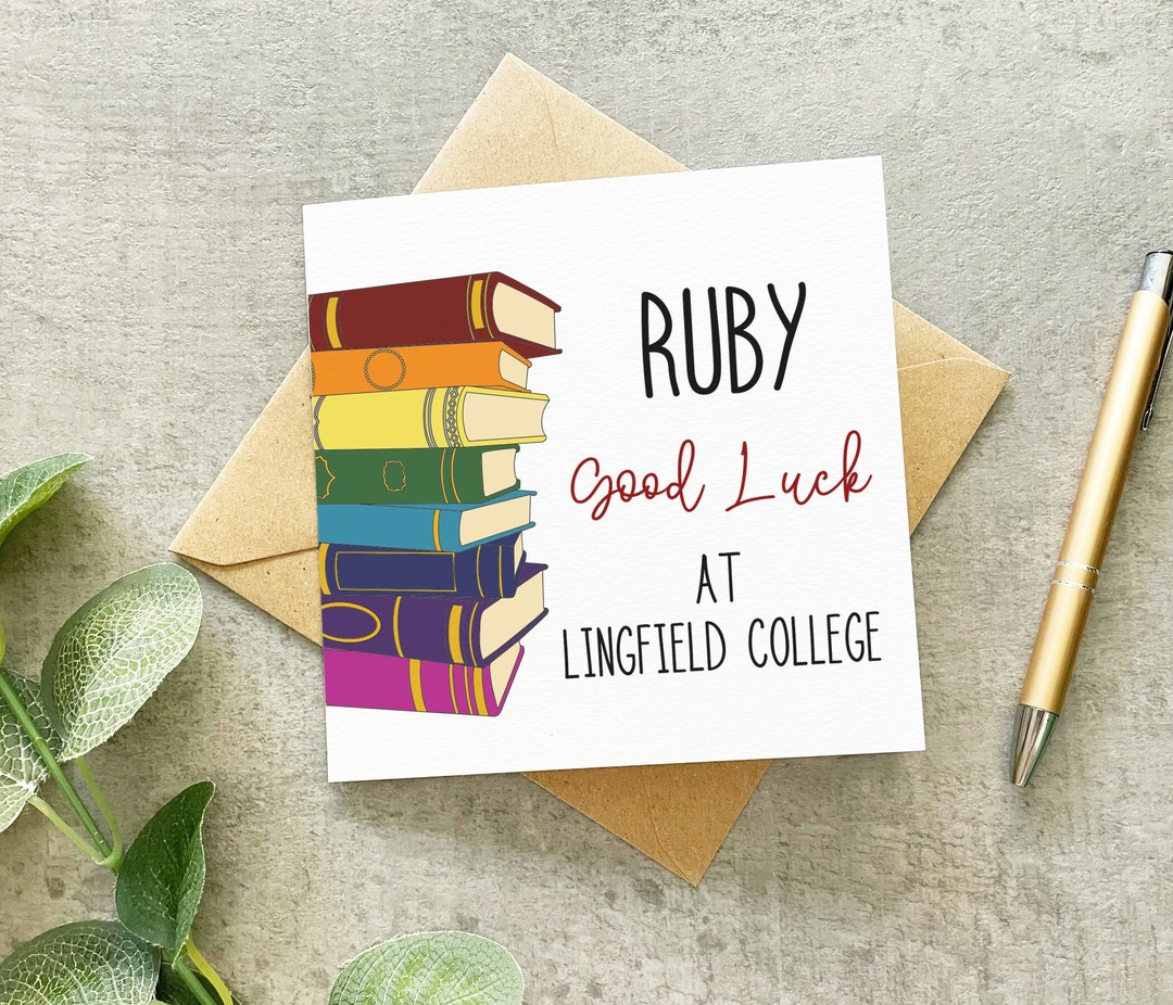 Personalised Good Luck at College Card, University Card, Starting ...