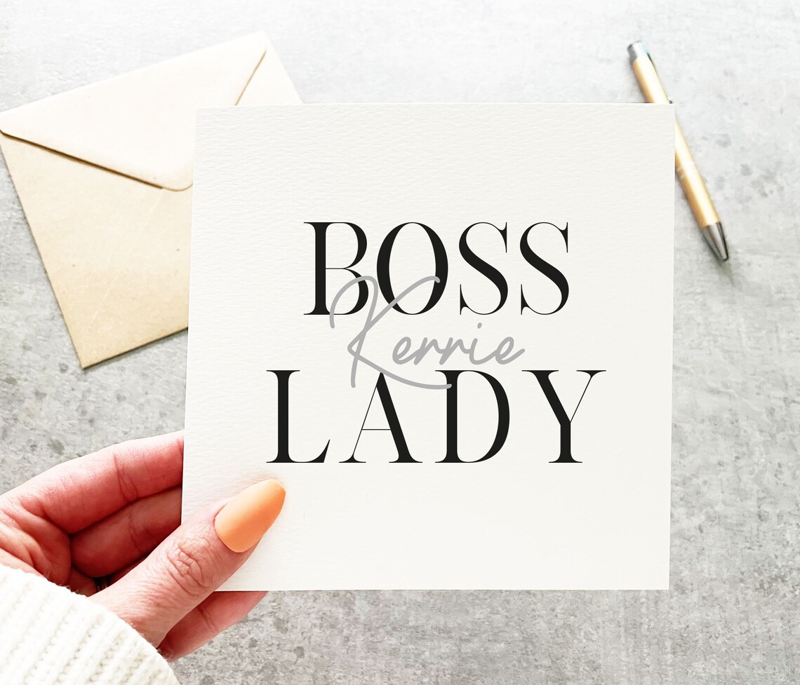 Boss Lady Card, Personalised Card for Boss, Good Luck Starting A ...