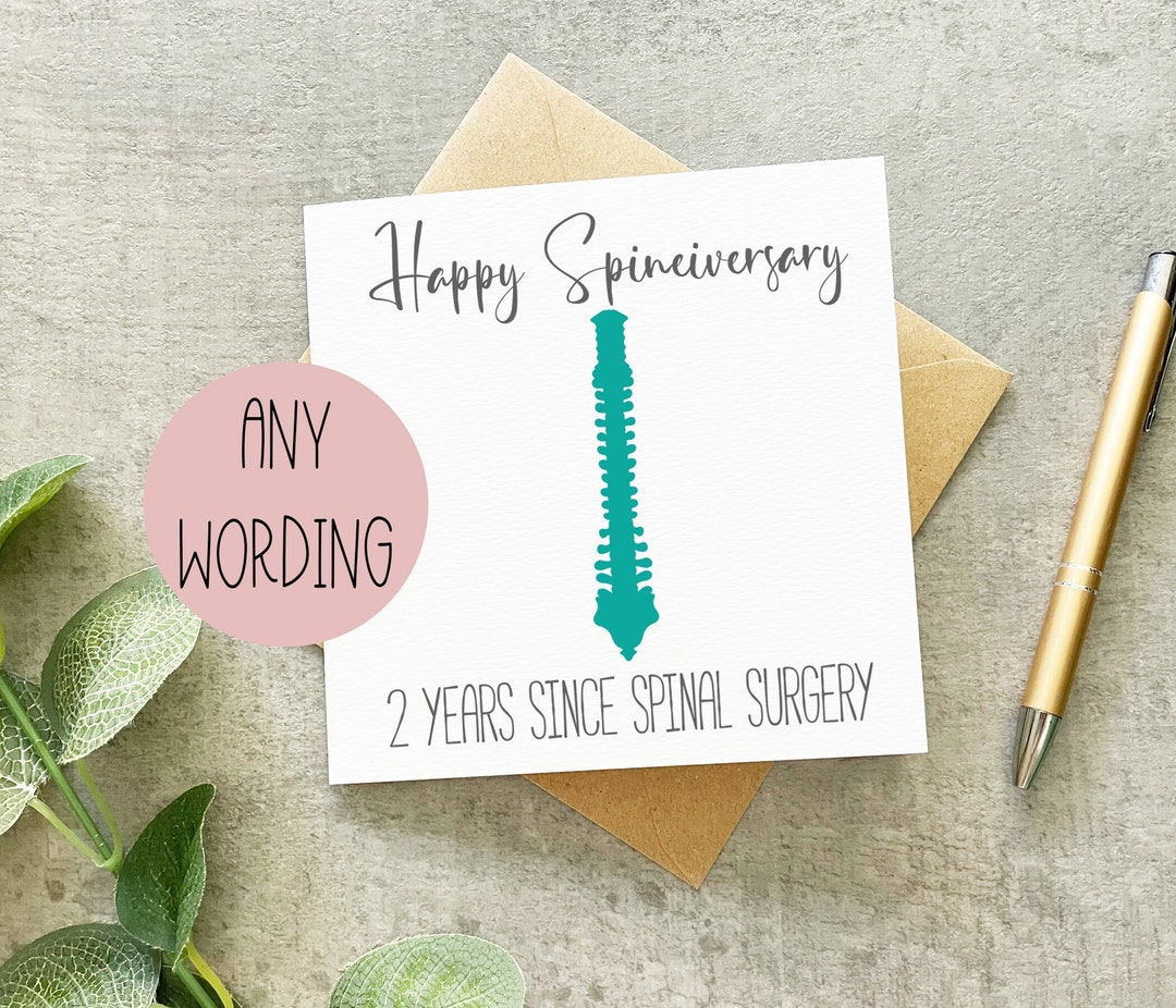 Spineiversary Card, Scoliosis Anniversary, Spinal Surgery Anniversary ...