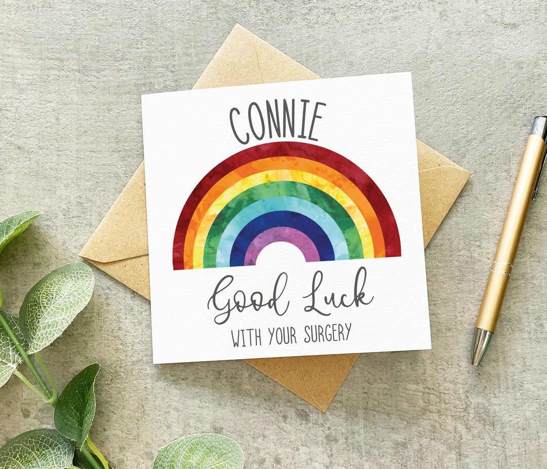 Good Luck With Your Surgery Card, Rainbow Operation Card, Personalised ...