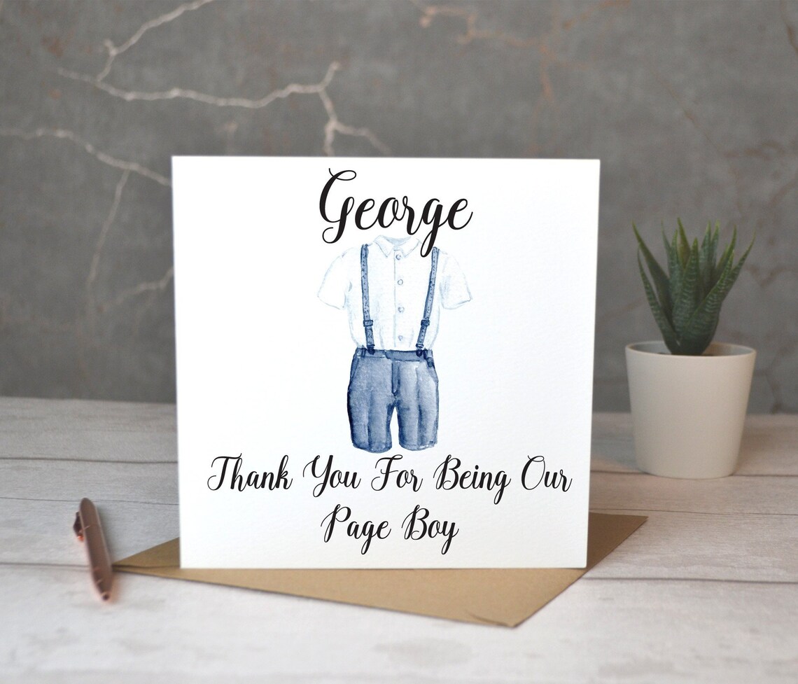 Thank You for Being Our Page Boy Personalised Page Boy Card - Etsy UK