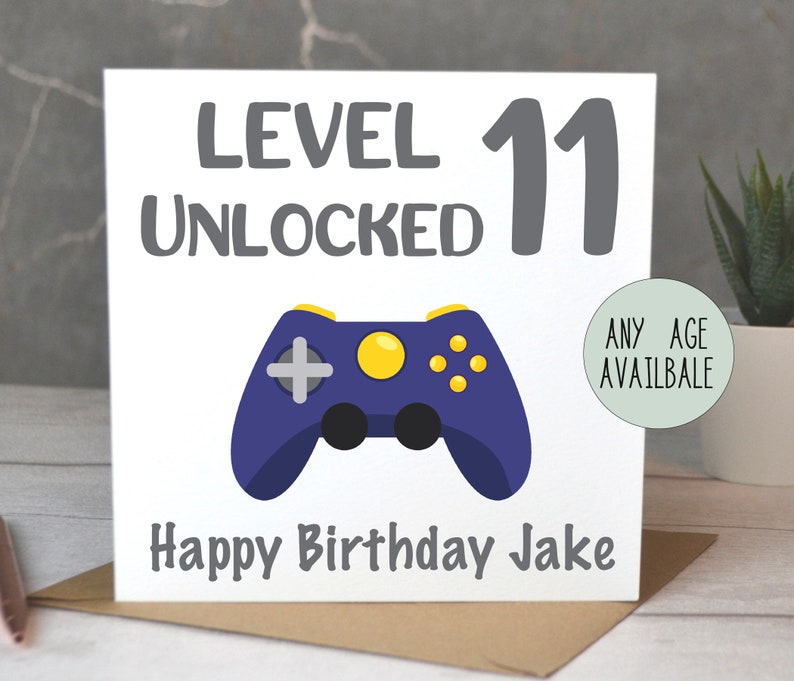 Boys Gaming Birthday Card Level Unlocked Age Birthday Card - Etsy UK
