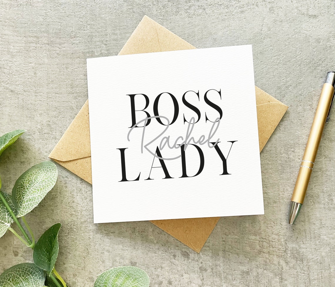 Boss Lady Card Personalised Card for Boss Good Luck Starting - Etsy UK