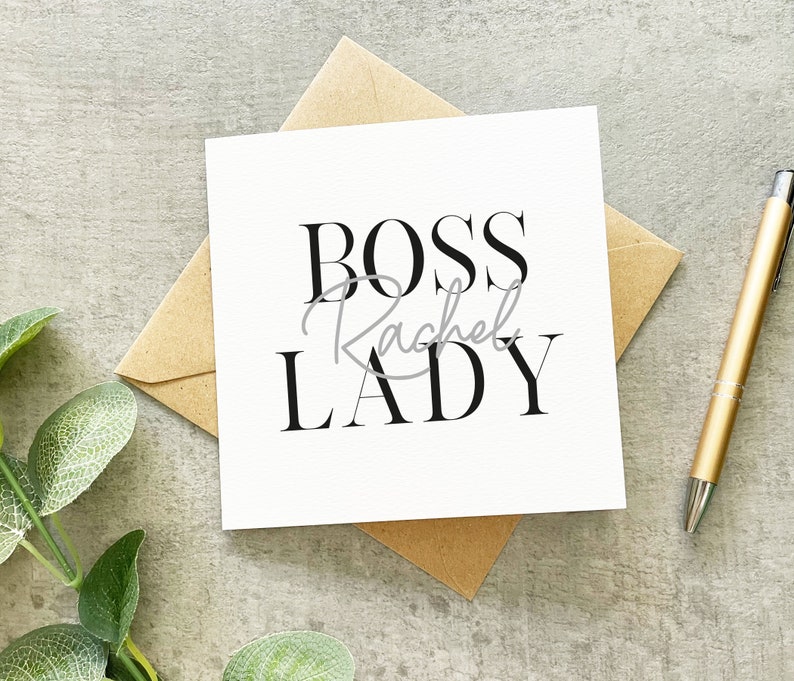 Boss Lady Card Personalised Card for Boss Good Luck Starting - Etsy UK