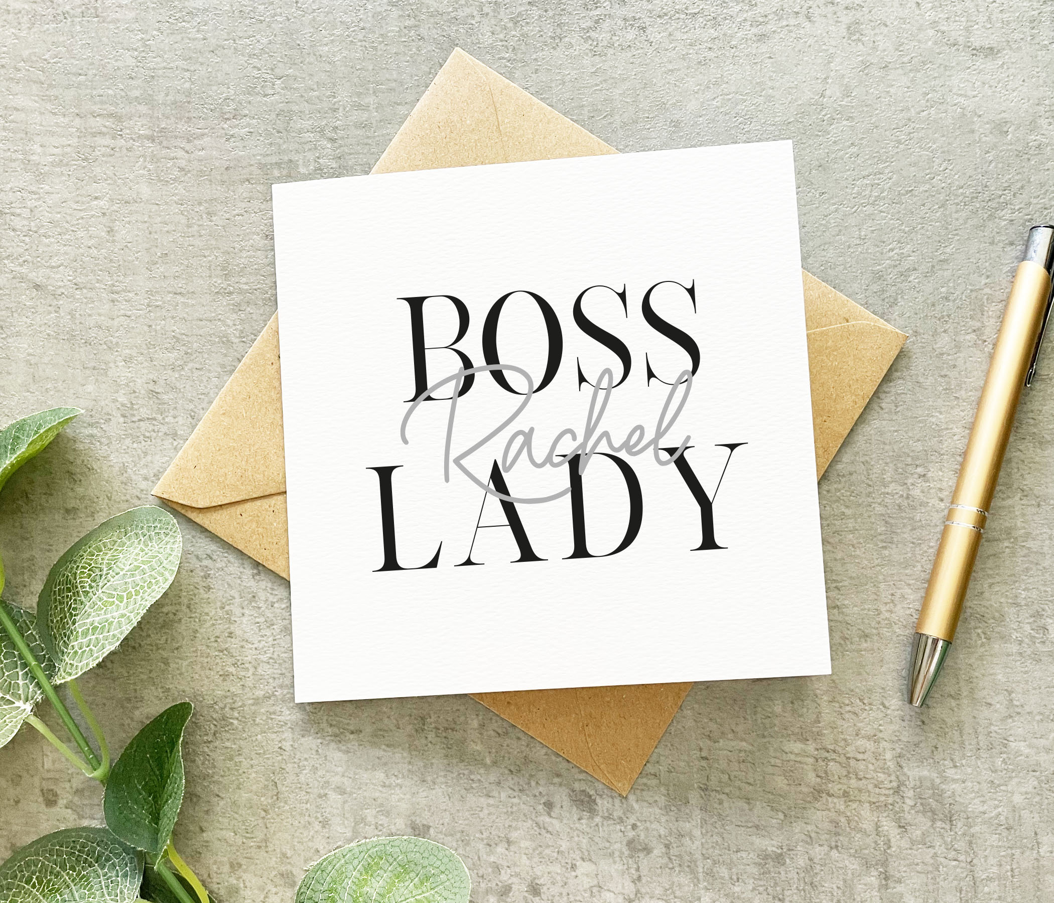 Boss Lady Card, Personalised Card for Boss, Good Luck Starting A ...