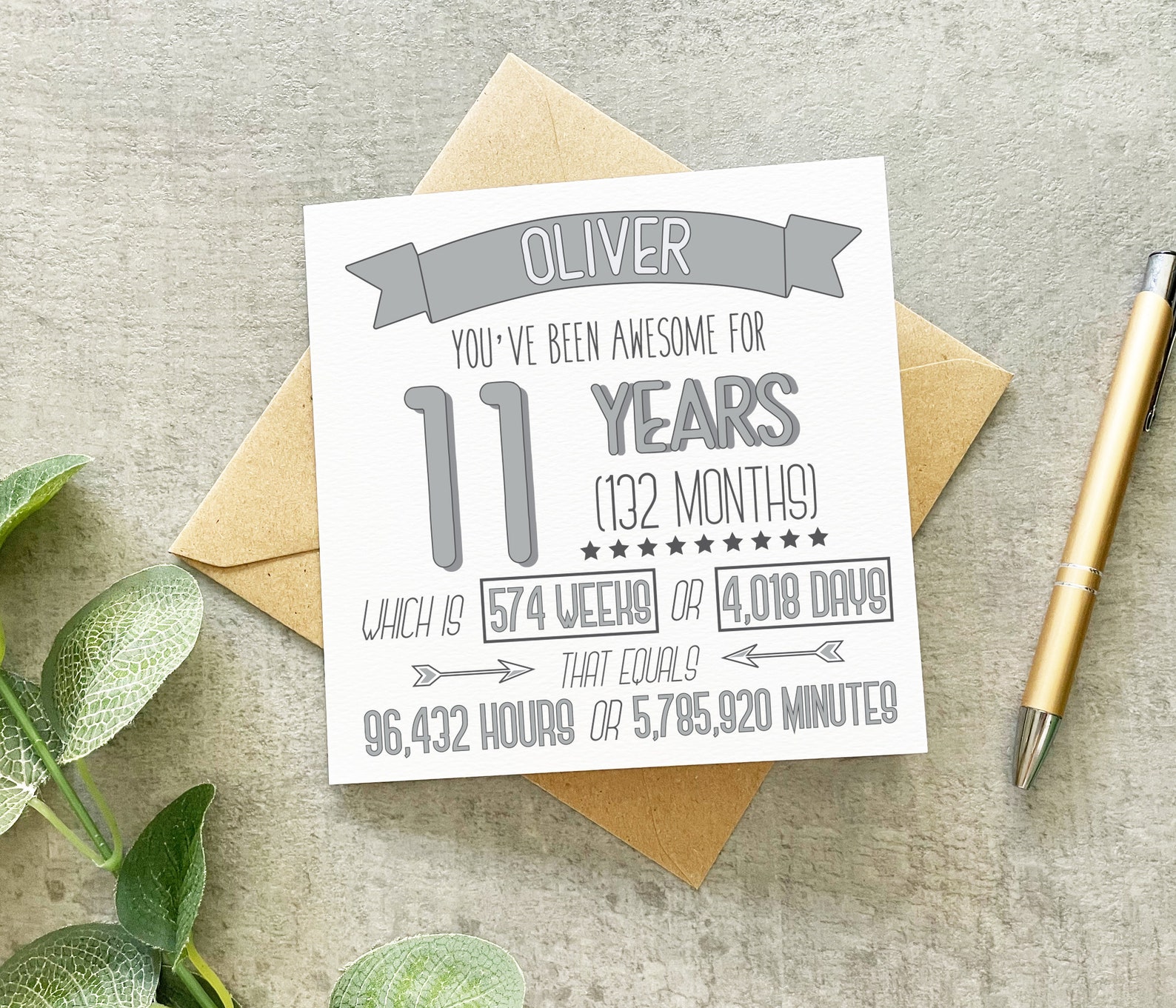 11 Years Birthday Card 11th Birthday Card Personalised - Etsy UK