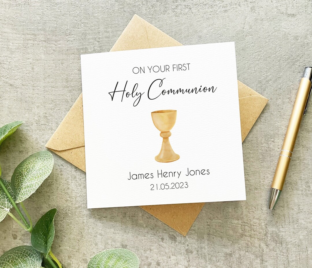 First Holy Communion Card, Personalised Holy Communion Card, for Boys ...