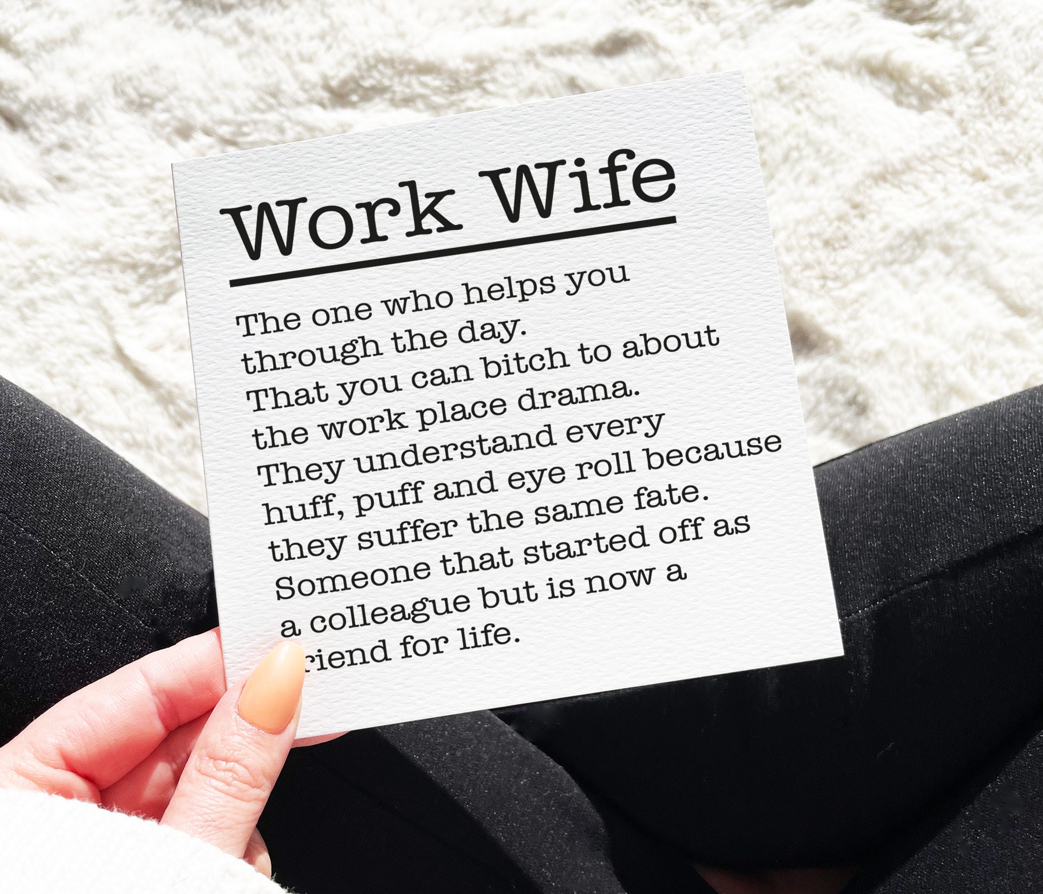 Work Wife Card Work Bestie Work Best Friend Work Wife - Etsy Canada