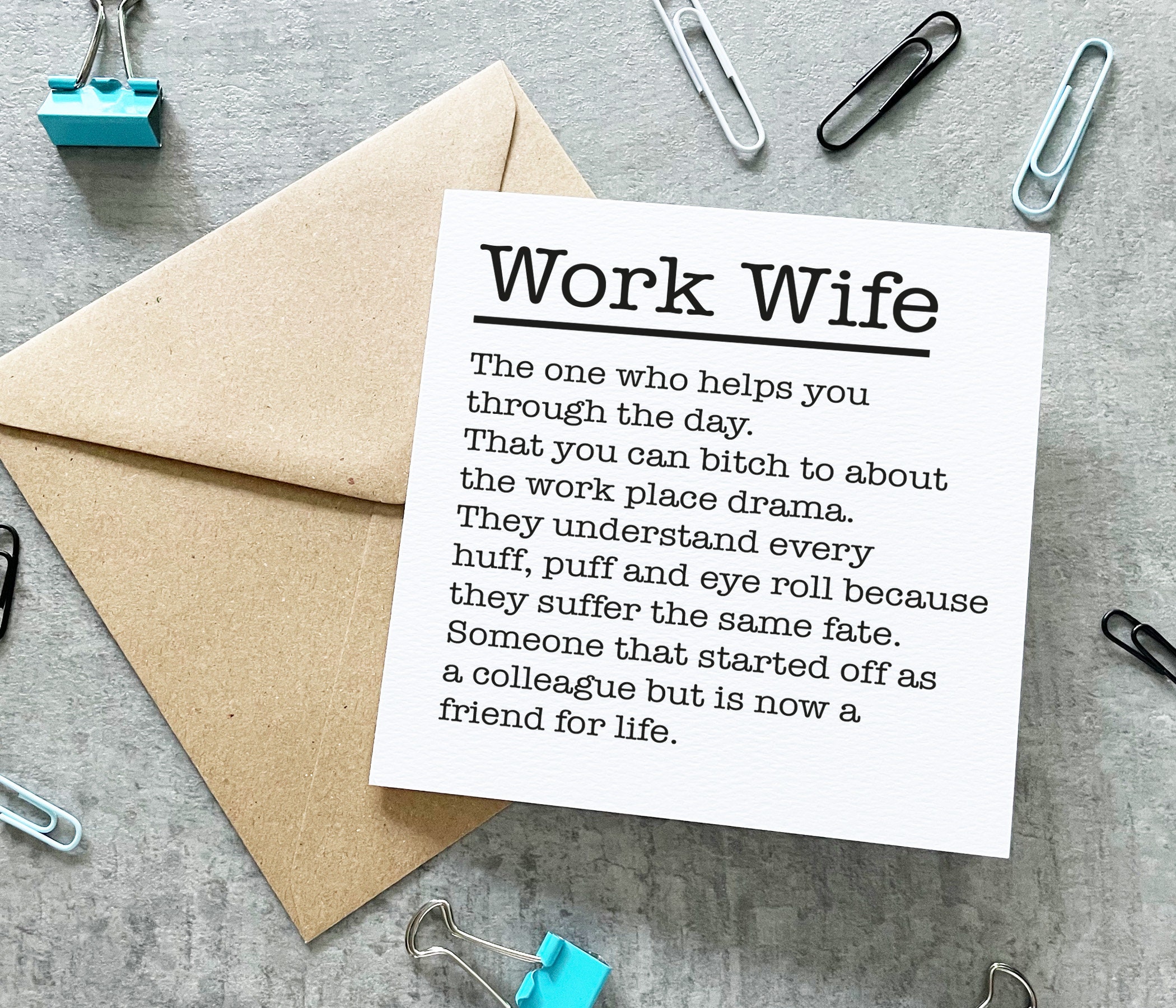 Work Wife Card, Work Bestie, Work Best Friend, Work Wife Birthday Card ...