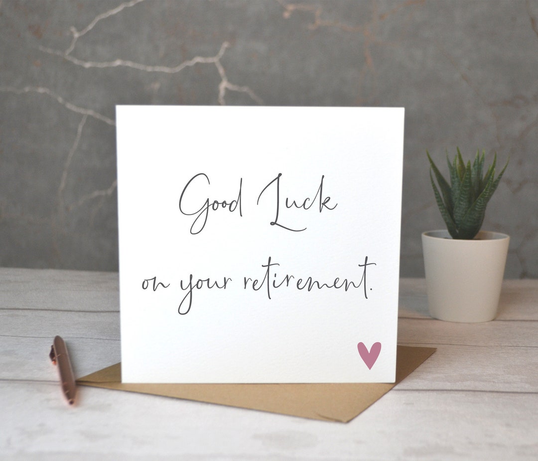 Retirement Card, Good Luck on Your Retirement Card, Eco Friendly Card ...
