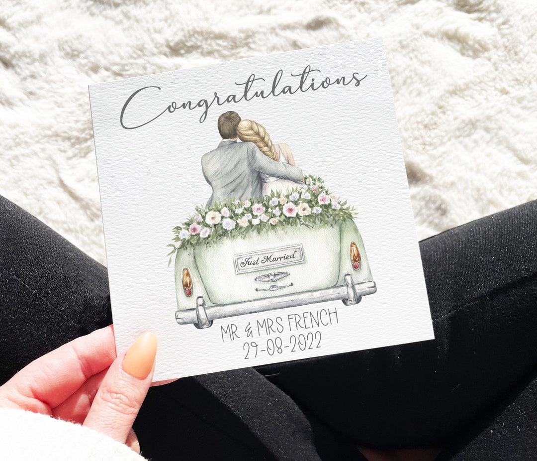 Personalised Wedding Card, Wedding Car Card, Unique Wedding Card ...