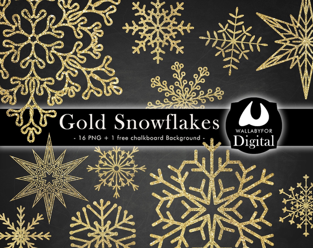 Snowflakes Clipart Glitter Christmas Clip Art Glitter Gold Christmas ...