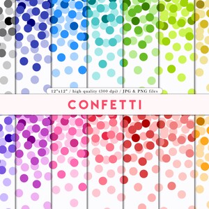 Confetti Digital Paper Confetti Clipart Confetti PNG & JPG Colorful ...