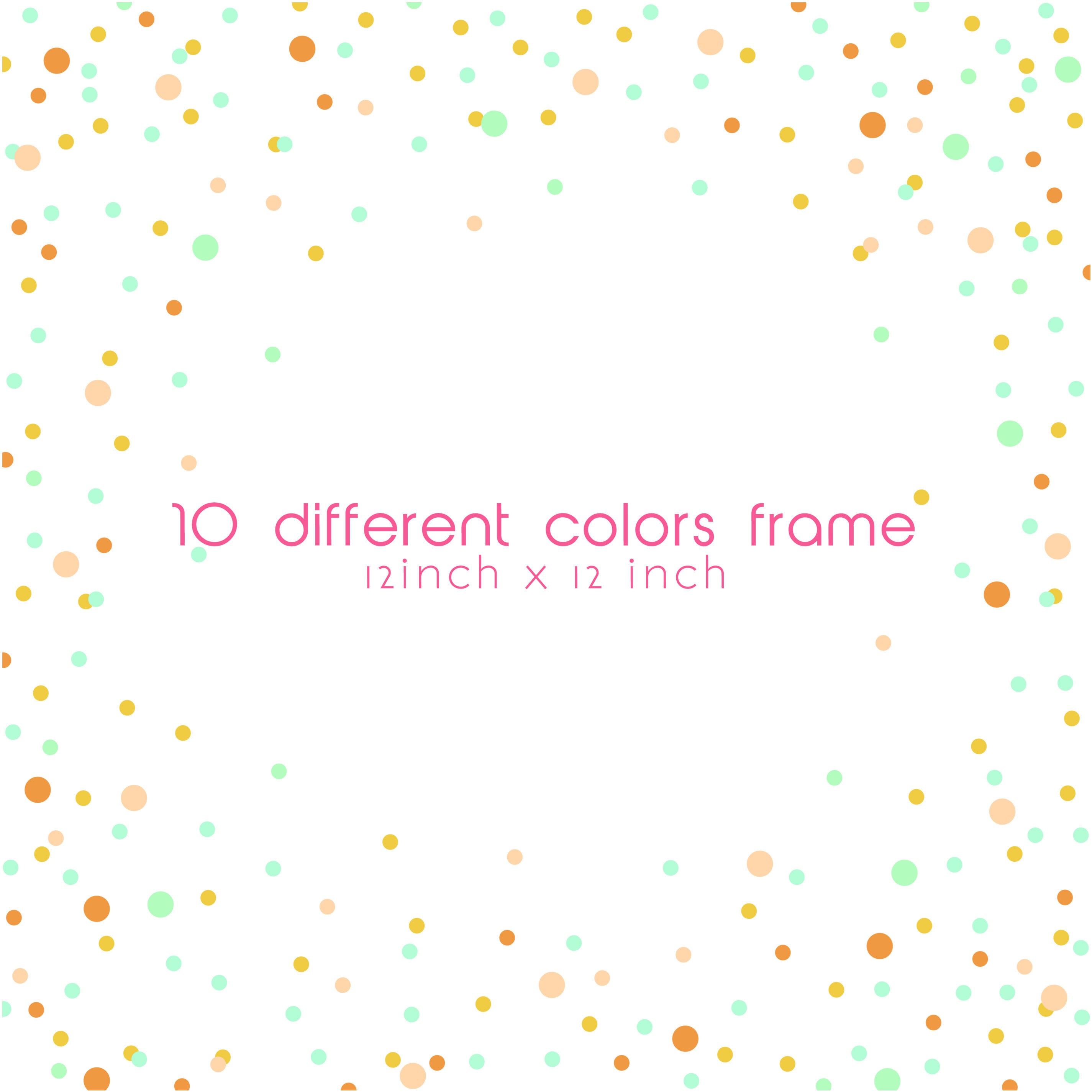 Confetti Frame Digital Paper Confetti Border Clipart Confetti PNG ...