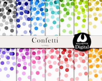 Confetti Frame Digital Paper Confetti Border Clipart Confetti PNG ...