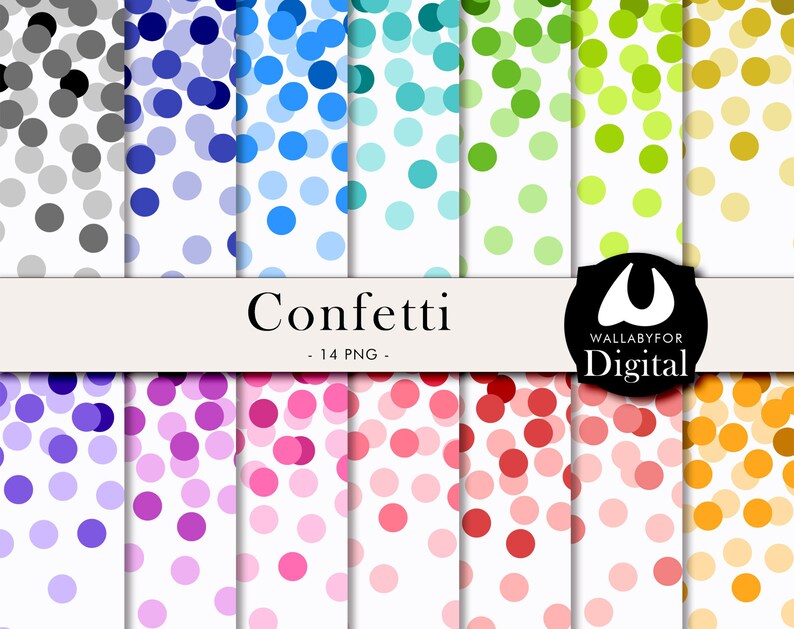 Confetti Digital Paper Confetti Clipart Confetti PNG & JPG Colorful ...