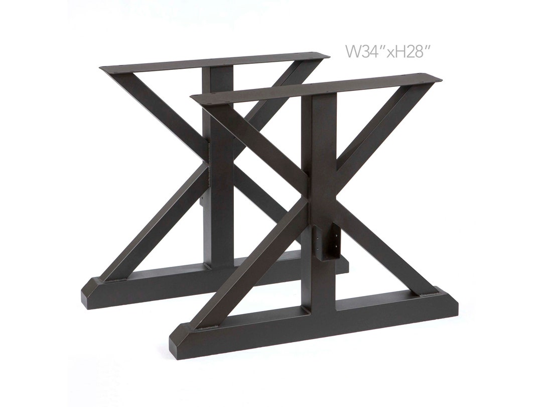 W34"xh28" Extra Wide Trestle Dining Table Legs, With Bracket for ...