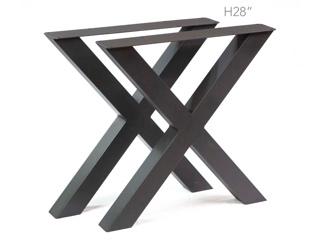 H 28 Inch, Dining Table Legs, X Shape, Made in 3x3 Tubing, 1 Pair ...