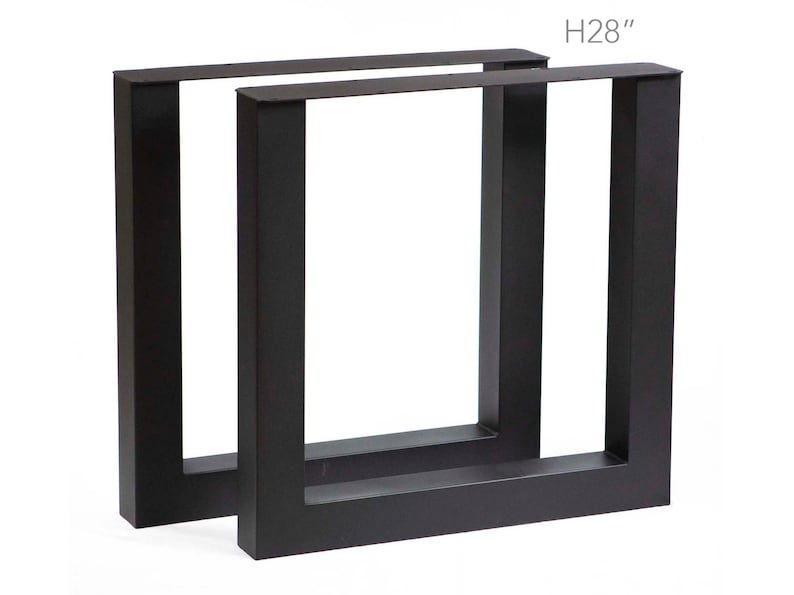 H 28 Inch, Dining Table Legs, U Shape, Made in 3"x3" Tubing, 1 Pair, # ...