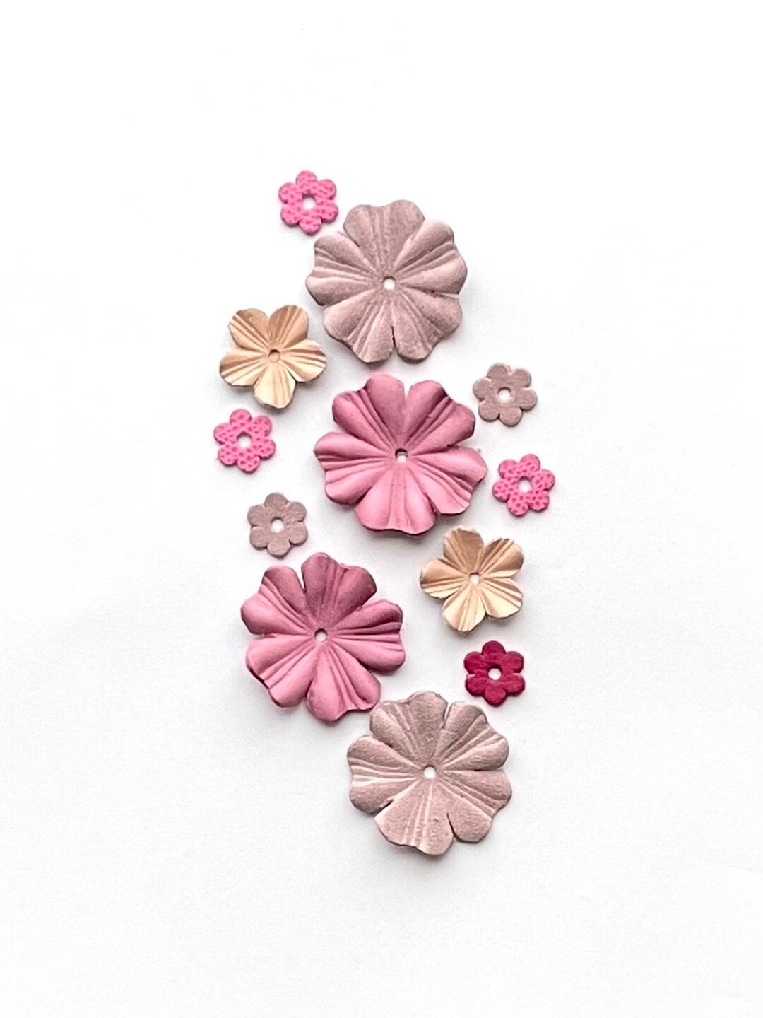 Soft Leather Pink Flower Set of 12 Pcs - Etsy