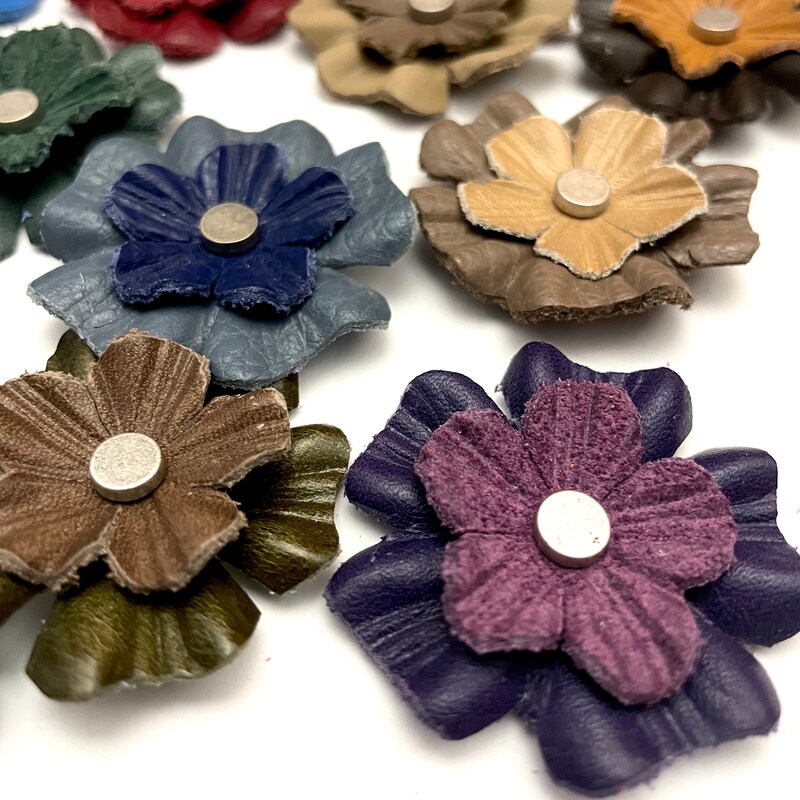 Leather Flowers - Etsy