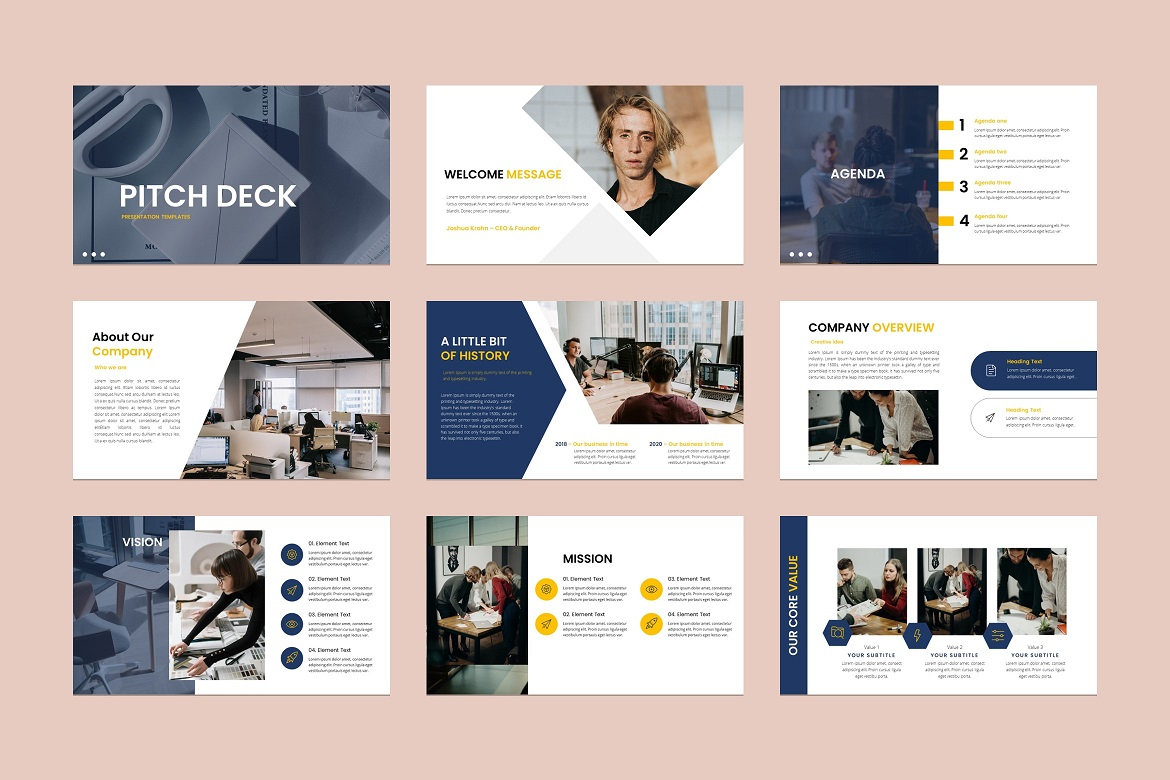 PITCH DECK Powerpoint Template - Etsy