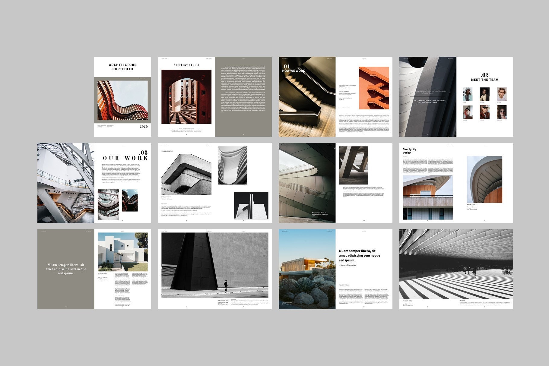 Architecture Portfolio Template: Indesign Brochure (digital Download ...