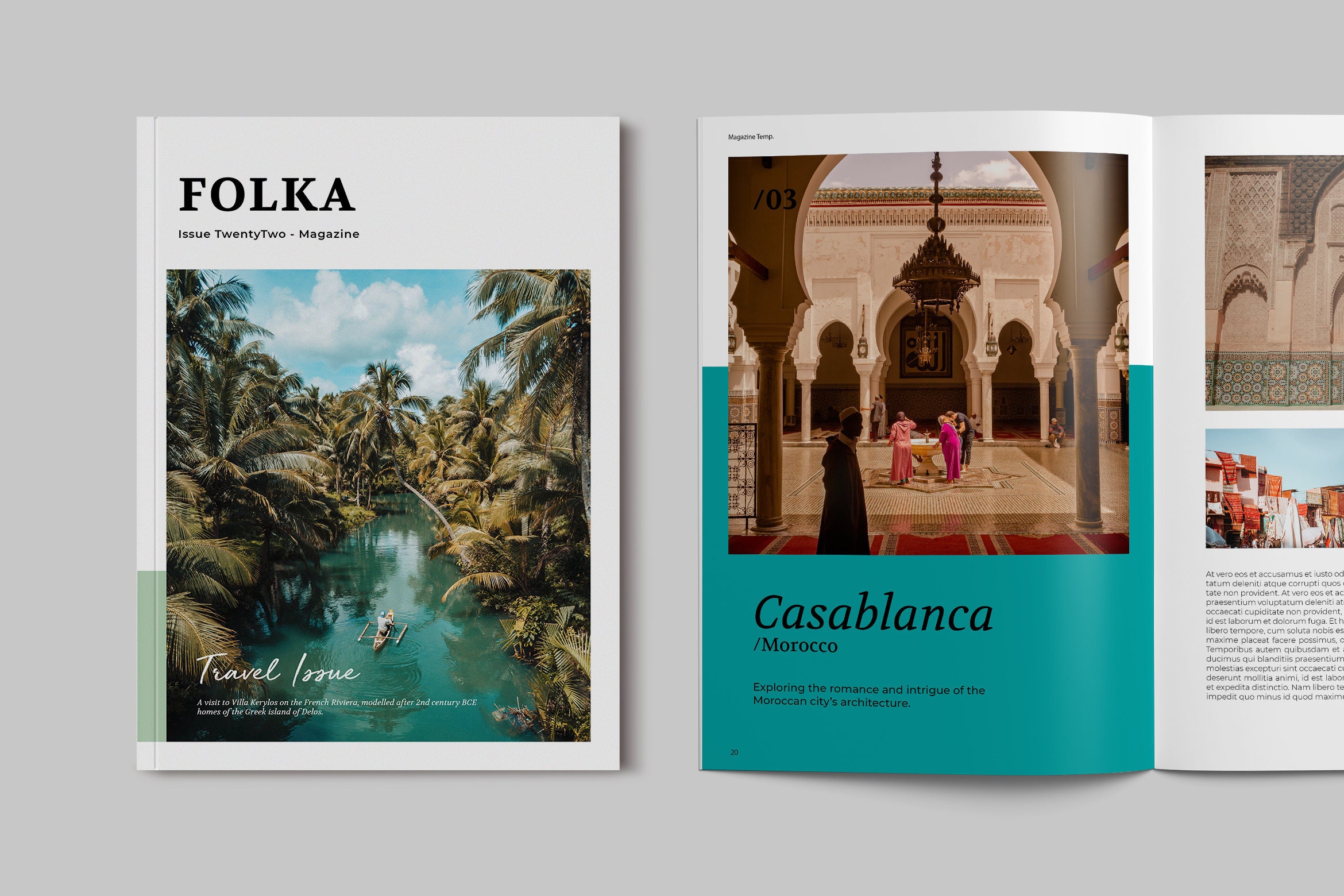 Travel Magazine Spread Travel Magazine Template 03