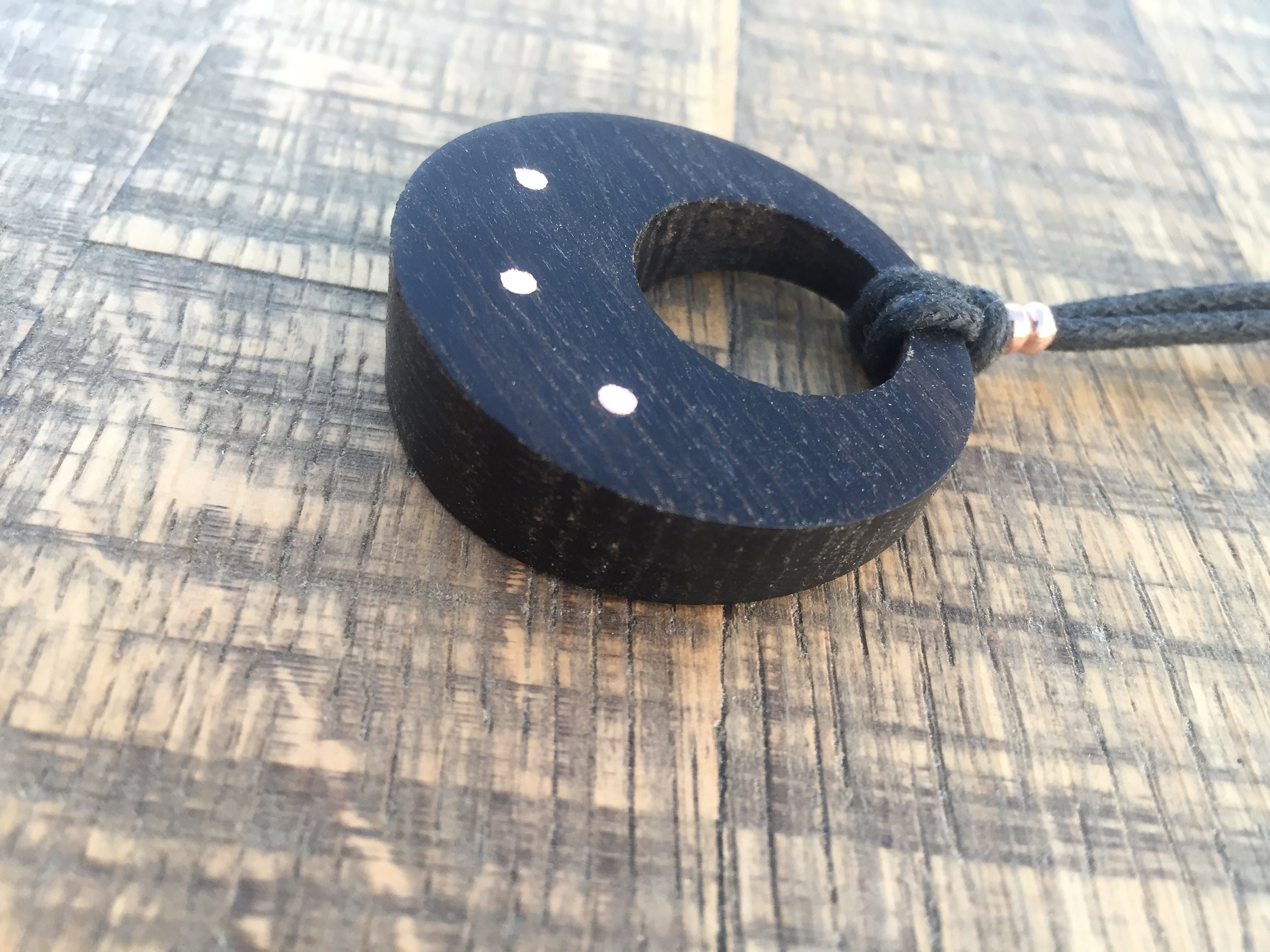 7000 Year Old Irish Bog Oak Necklace With Copper Inlay, Handcrafted ...