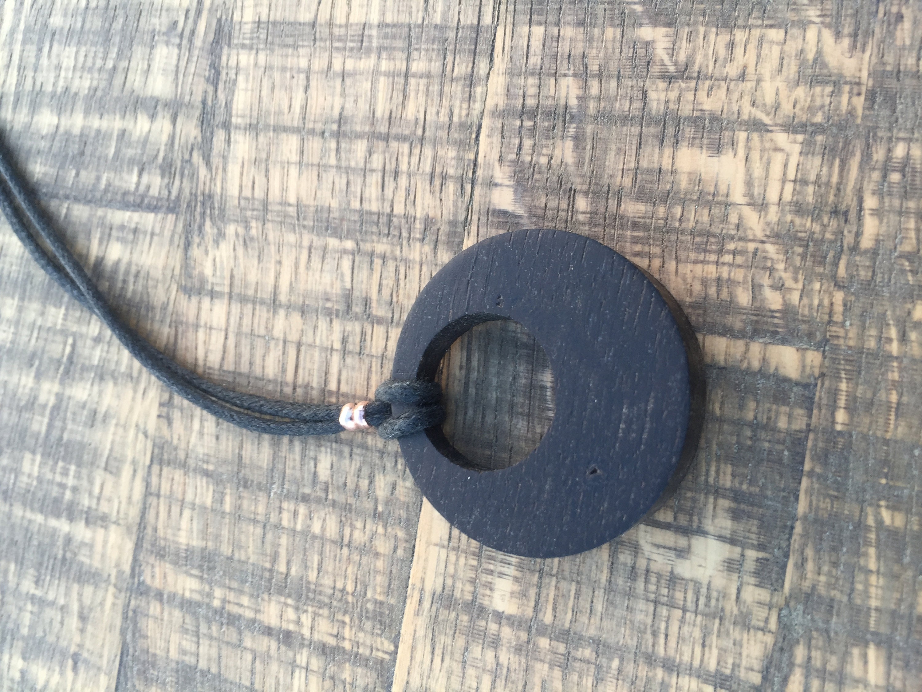 7000 Year Old Irish Bog Oak Necklace With Copper Inlay, Handcrafted ...