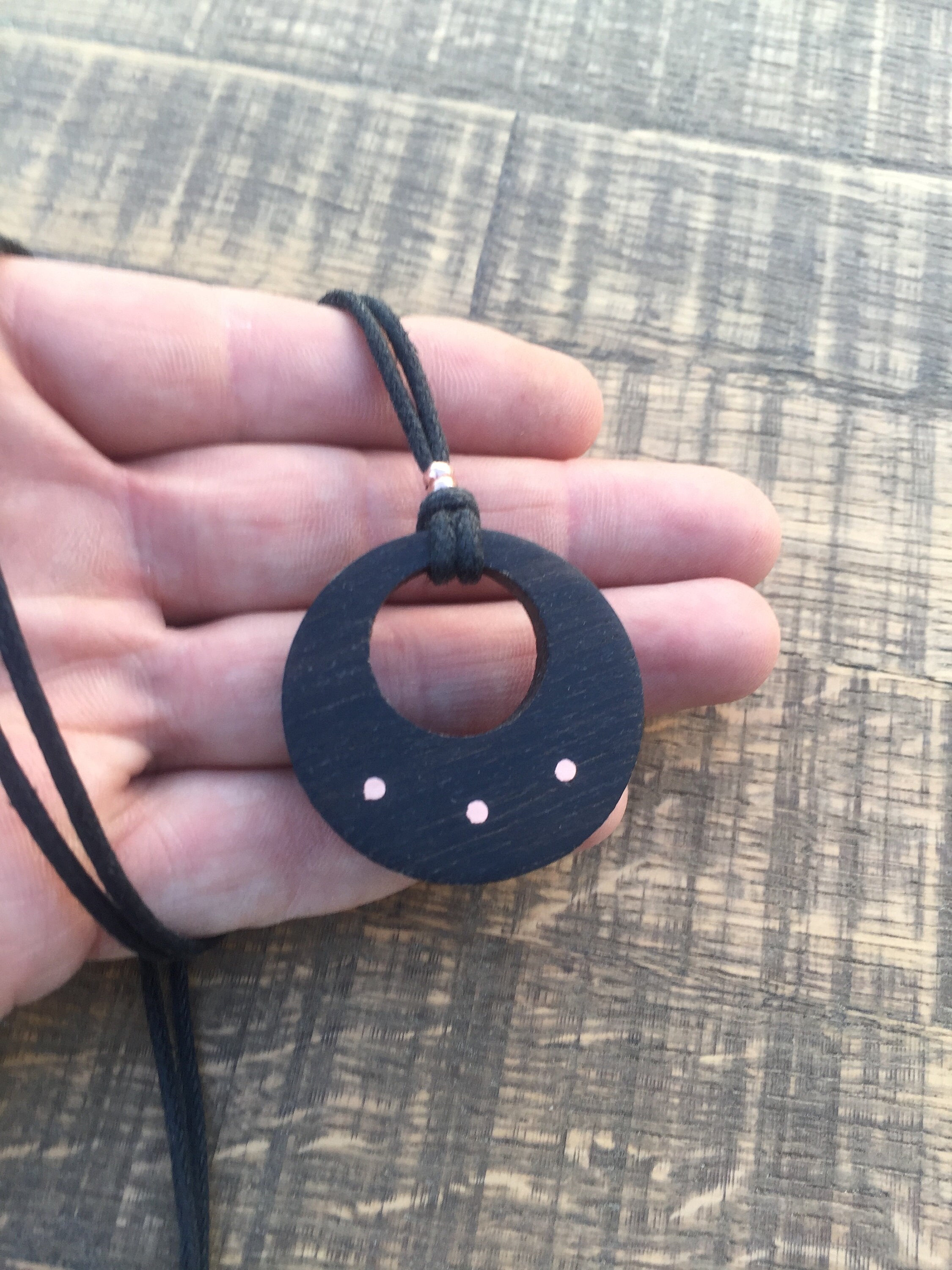 7000 Year Old Irish Bog Oak Necklace With Copper Inlay, Handcrafted ...
