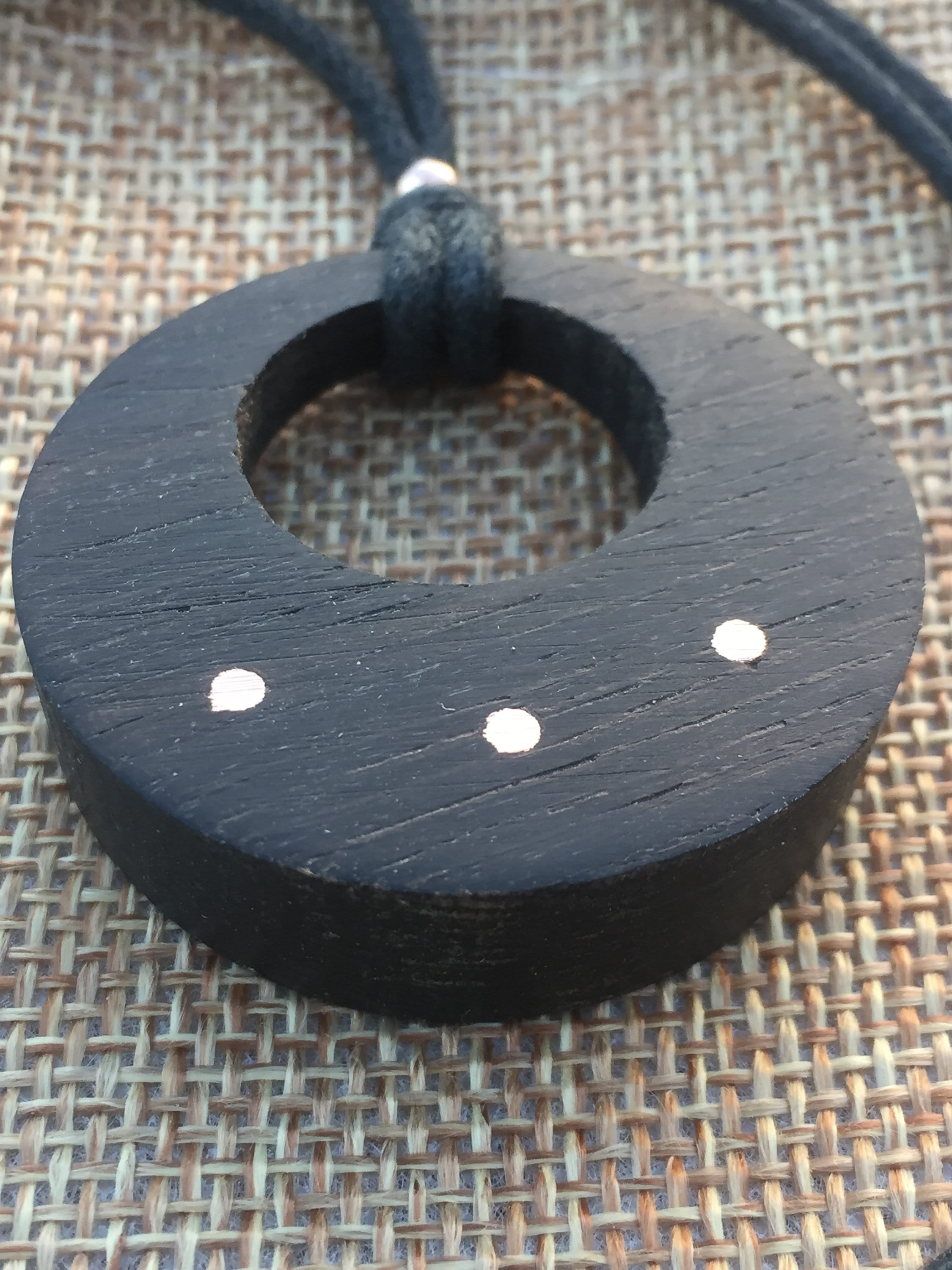 7000 Year Old Irish Bog Oak Necklace With Copper Inlay, Handcrafted ...