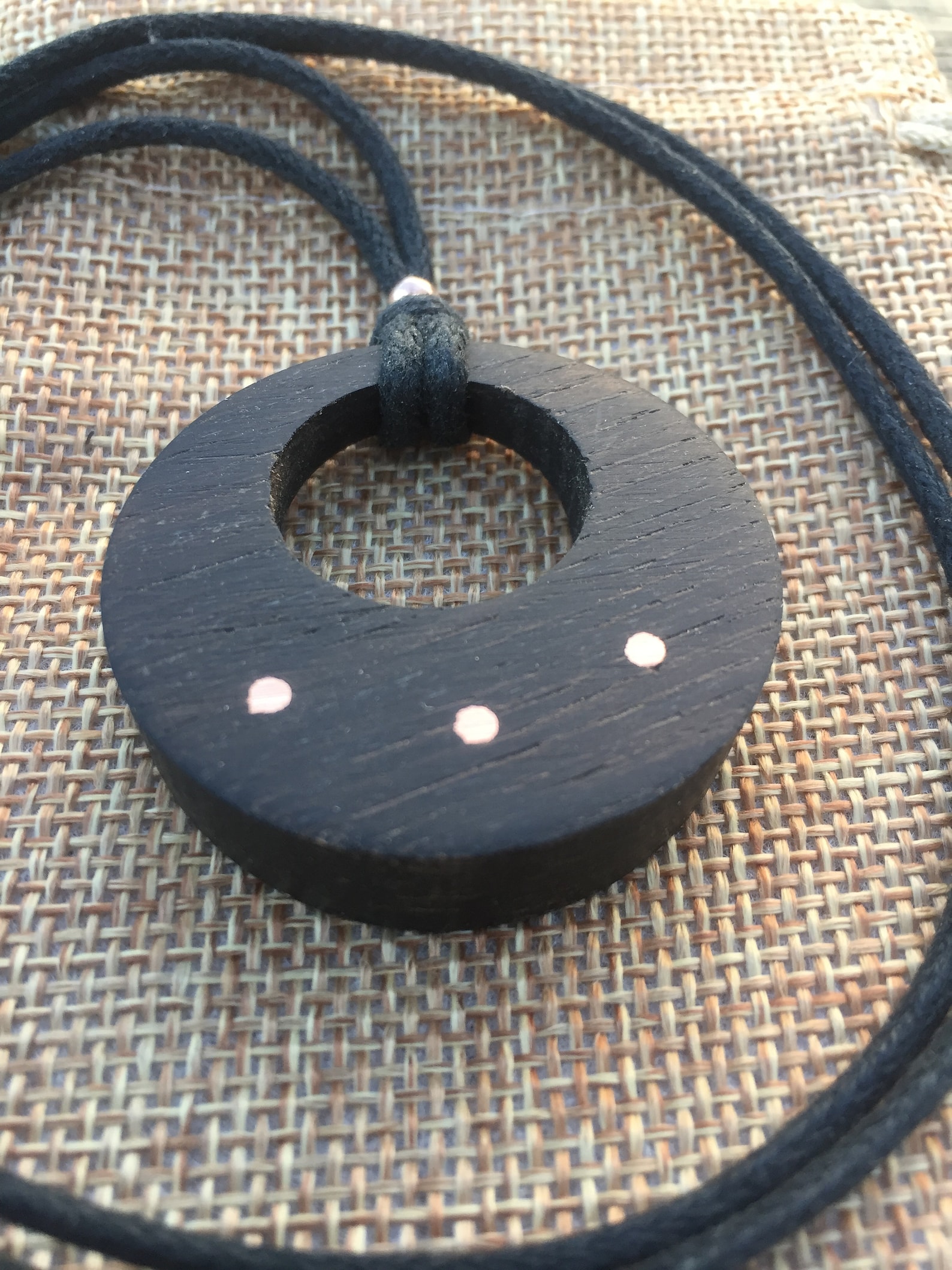 7000 Year Old Irish Bog Oak Necklace With Copper Inlay, Handcrafted ...