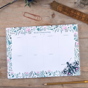 Butterfly Weekly Planner Pad / Weekly Calendar / Meal Planner / Study ...