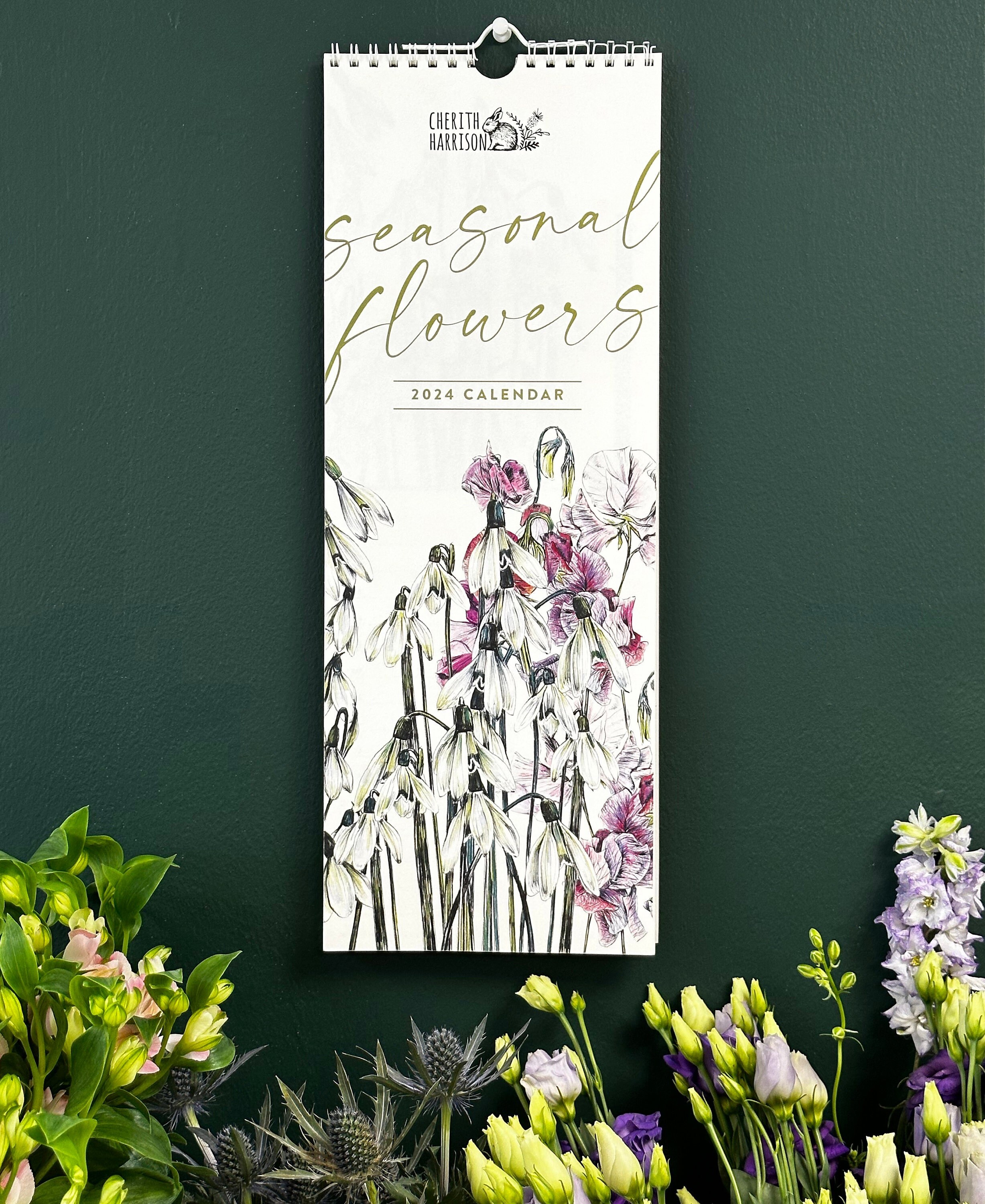 Seasonal Flowers Calendar 2024 / Slim Wall Calendar in Floral Design ...