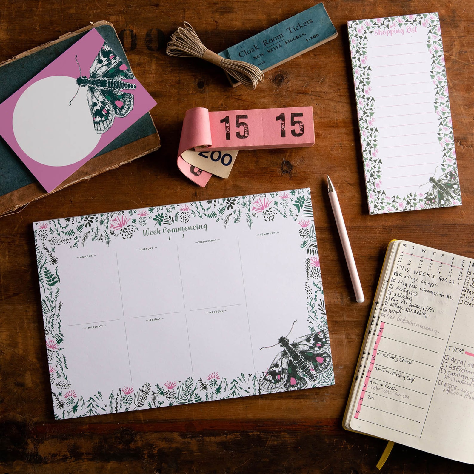 Butterfly Weekly Planner Pad / Weekly Calendar / Meal Planner - Etsy