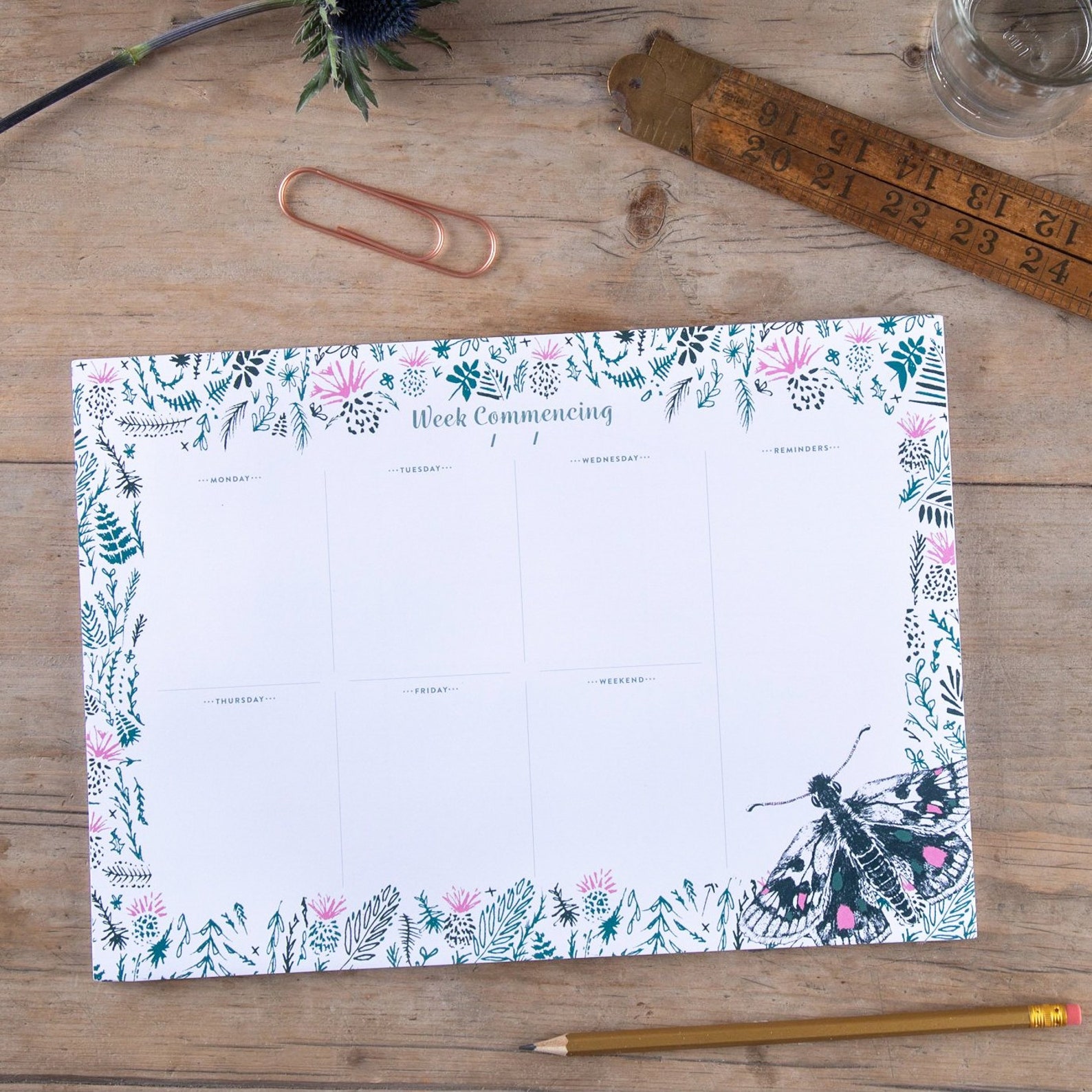 Butterfly Weekly Planner Pad / Weekly Calendar / Meal Planner - Etsy