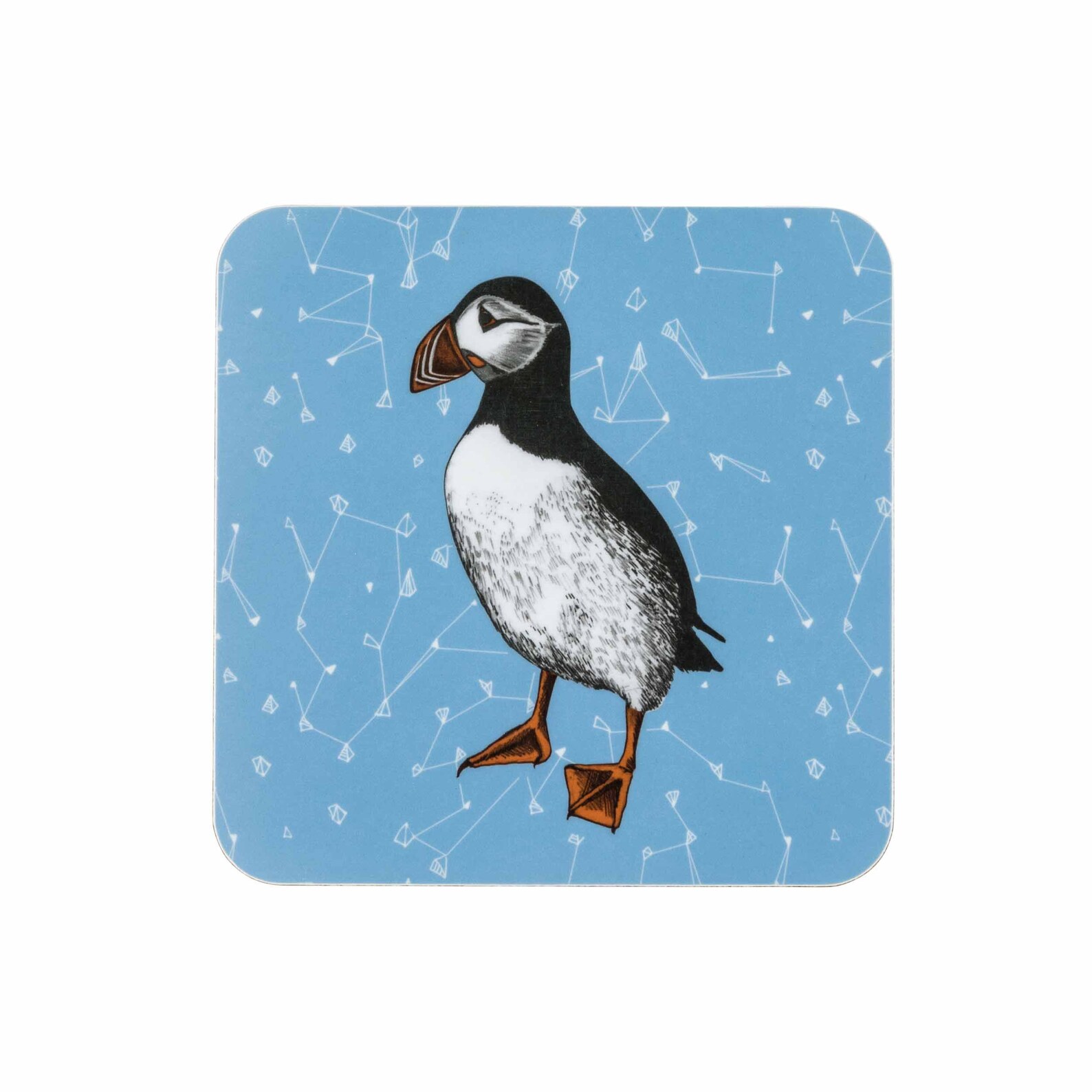 Nautical Puffin Wooden Coaster / Wooden Drinks Mat With Cork Base ...